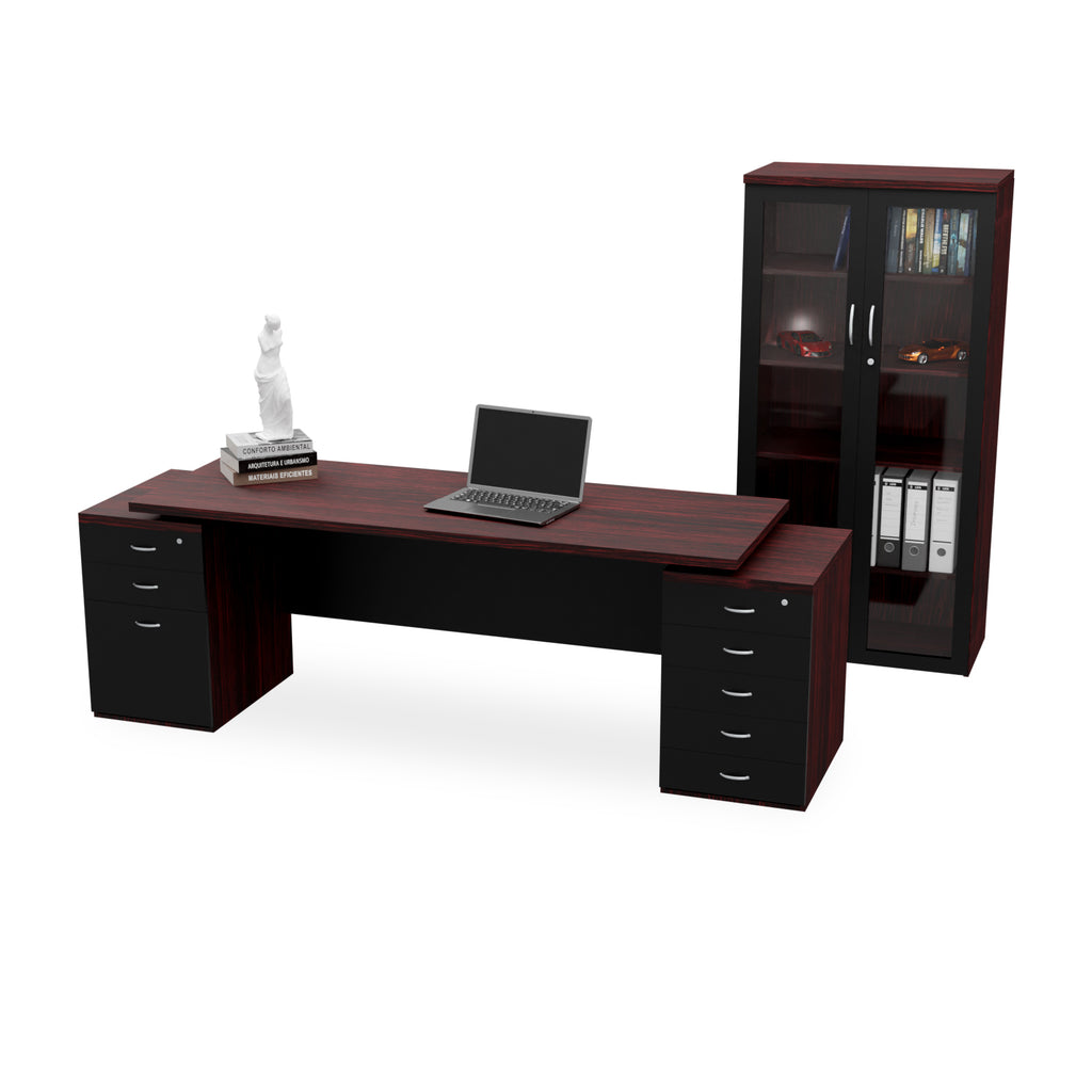 Nevada Office Desk With Desk High Pedestals | Office Pro